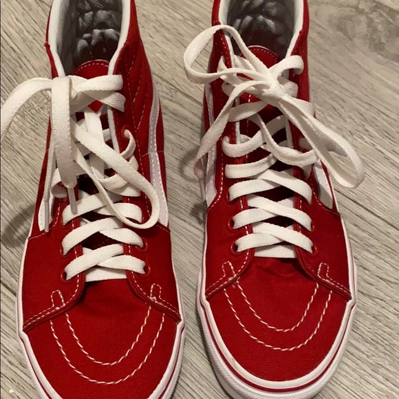 Vans | Shoes | Red High Top Vans | Poshmark